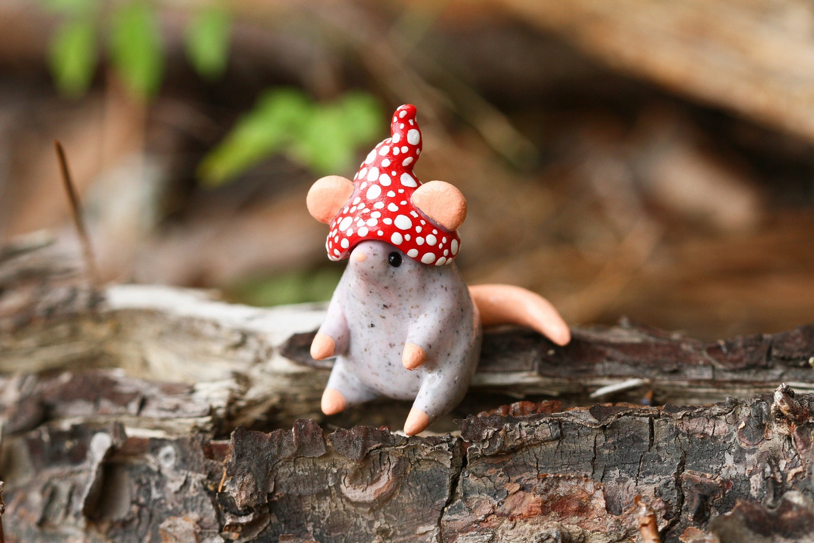 Made to Order Sitting Mushroom Mouse Totem, Polymer Clay Mouse ...