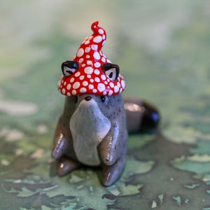 Made to Order Mushroom Wolf Totem, Clay Grey Wolf Figure, Handmade ...