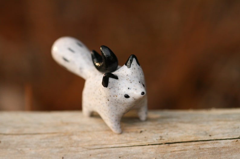 Made to Order Fox Moon Totem Clay Fox Figure Handmade Fox | Etsy