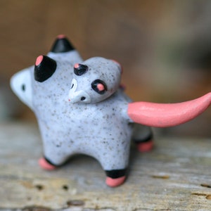 Made to Order Opossum With Baby Totem, Clay Opossum Sculpture, Handmade ...