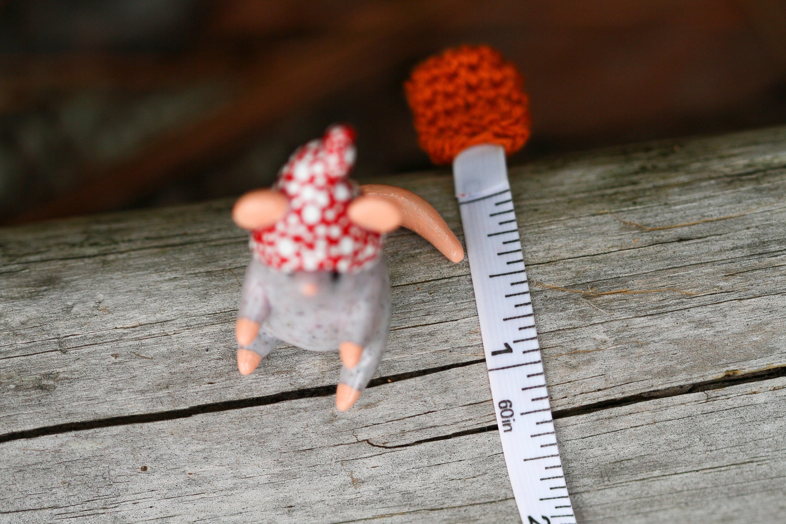 Handmade Sitting Mouse With Mushroom Hat Totem Figurine / Polymer Clay ...