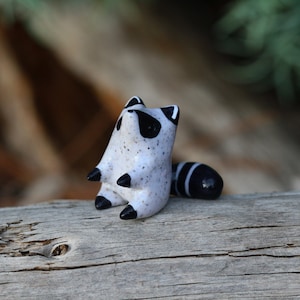 Made to Order Sitting Raccoon Totem, Clay Raccoon Figure, Handmade ...