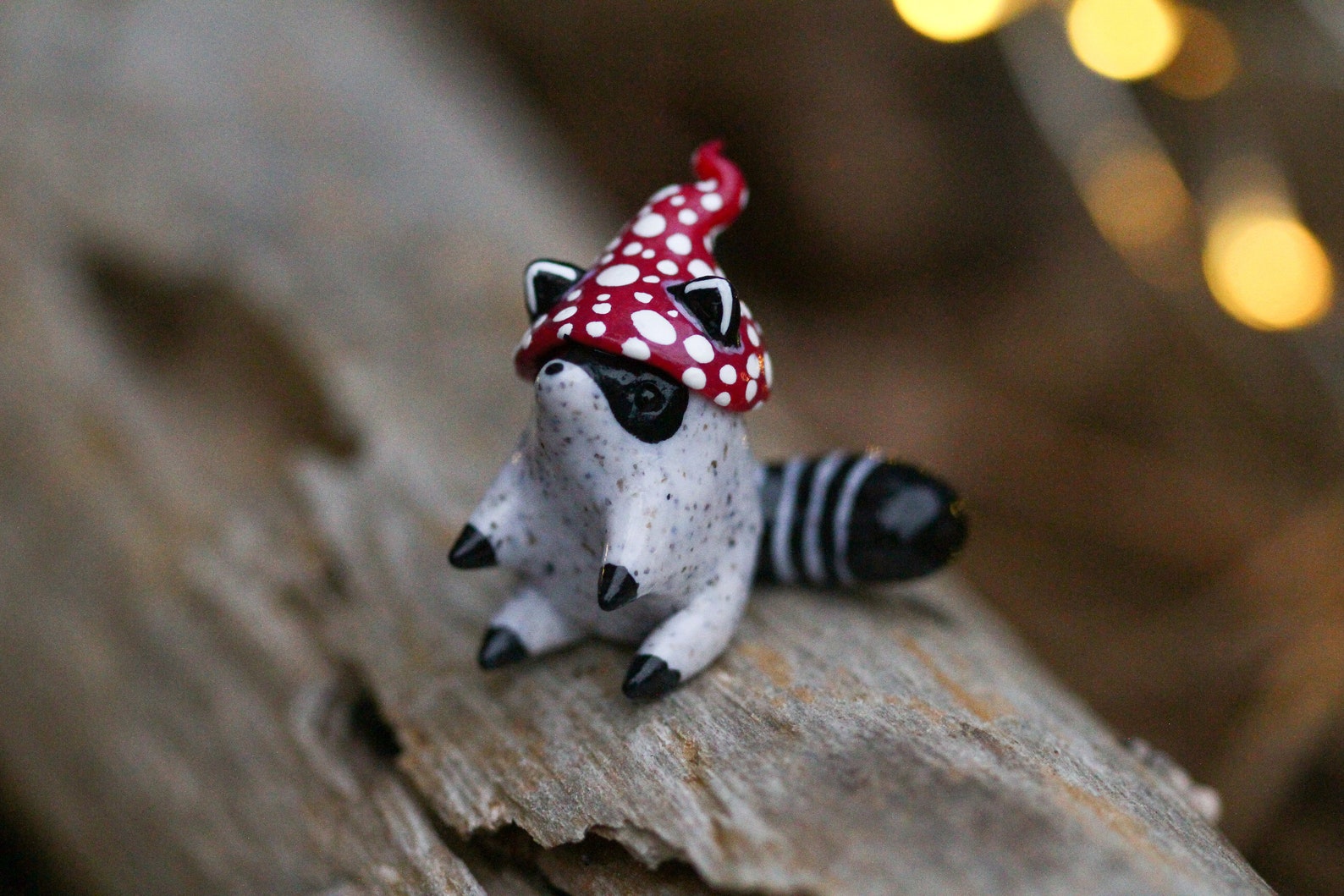Made to Order Sitting Mushroom Raccoon Totem Clay Raccoon - Etsy UK