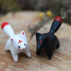Made to Order Inari Fox Totem, White Fox Figure, Black Fox Figure ...