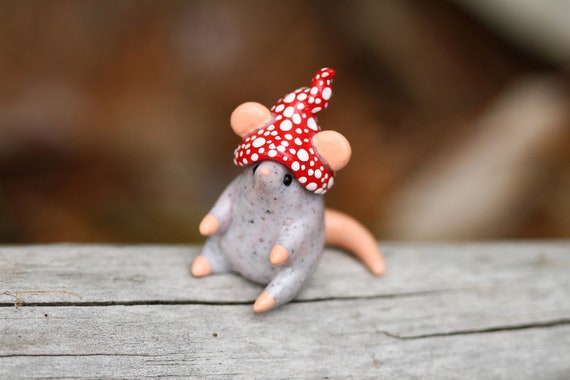 Made to Order Sitting Mushroom Mouse Totem Polymer Clay - Etsy
