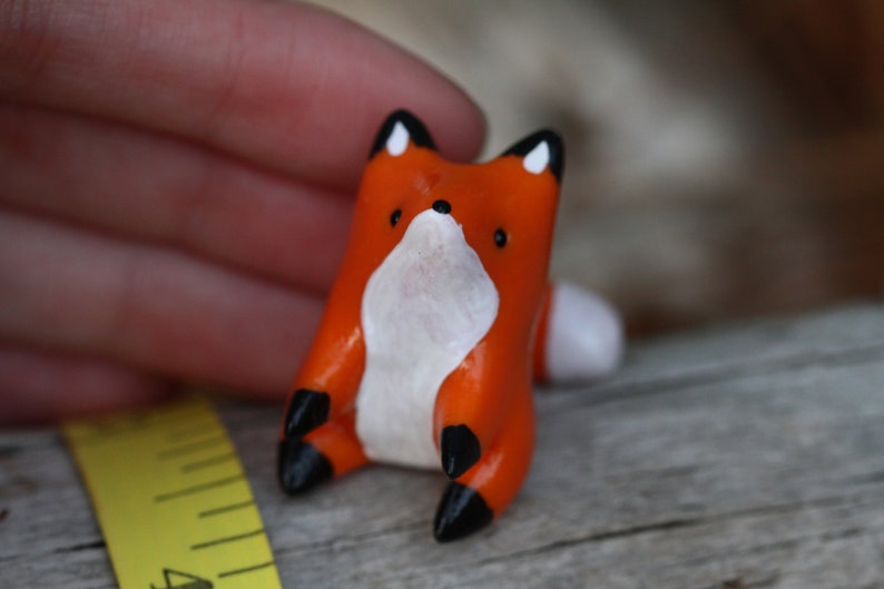 Made to Order Sitting Fox Totem Clay Red Fox Figure Handmade - Etsy