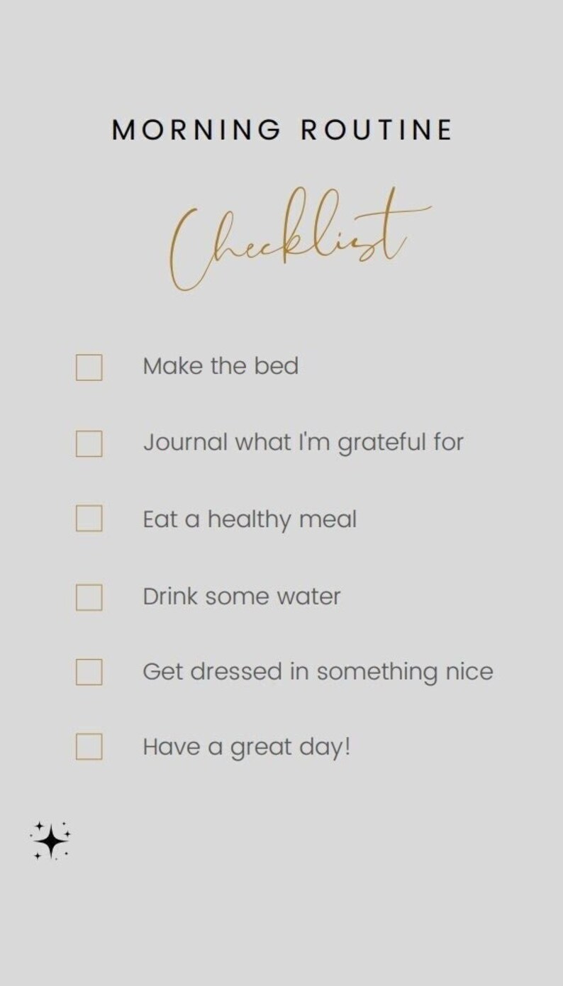 Printable Morning Routine, Morning Routine List, Morning Checklist ...