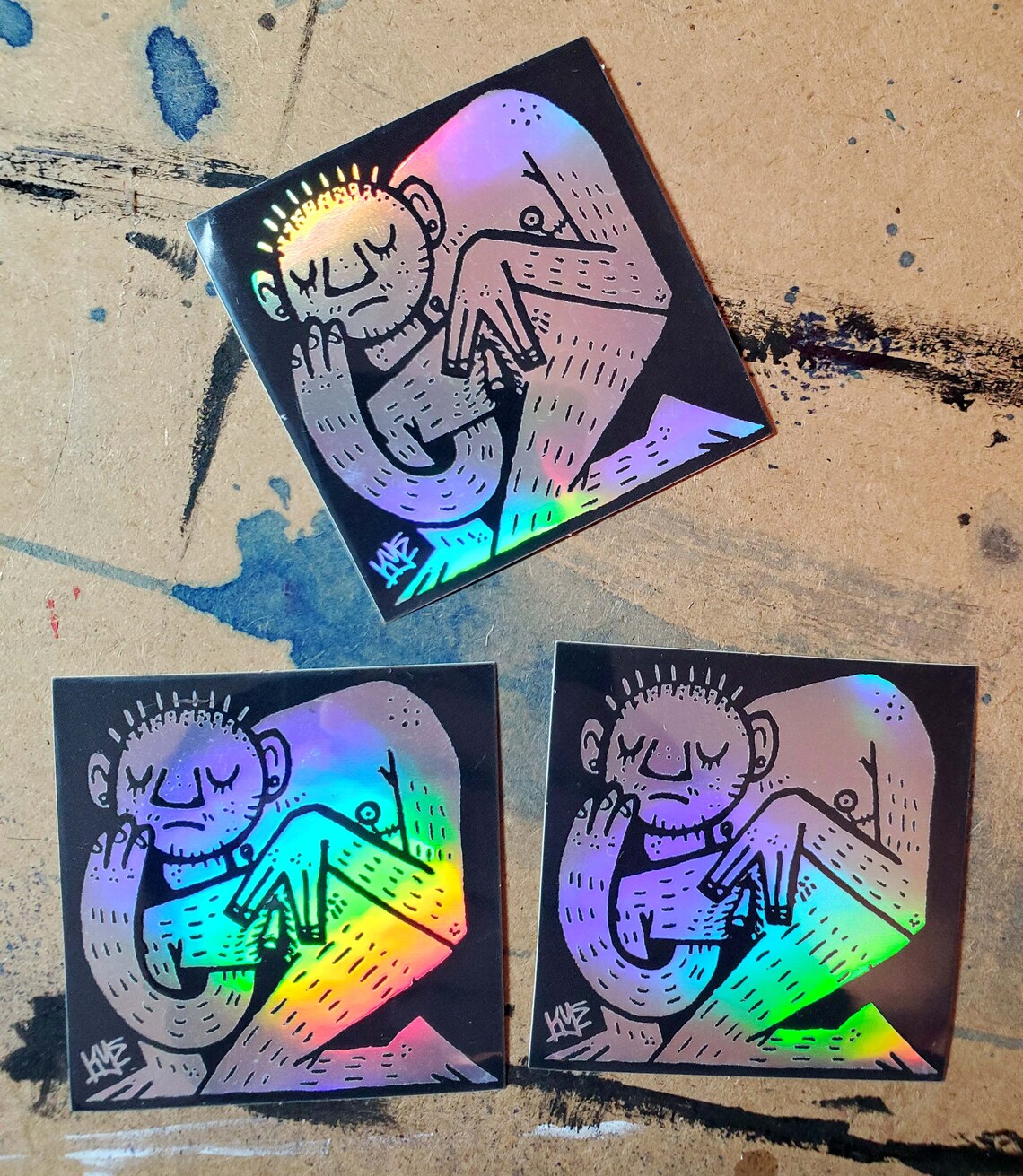 Trans Masc Holographic Spread 'Em Sticker | Etsy