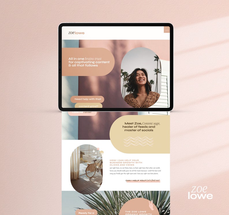 Zoe Lowe Showit Website Template - Etsy Australia