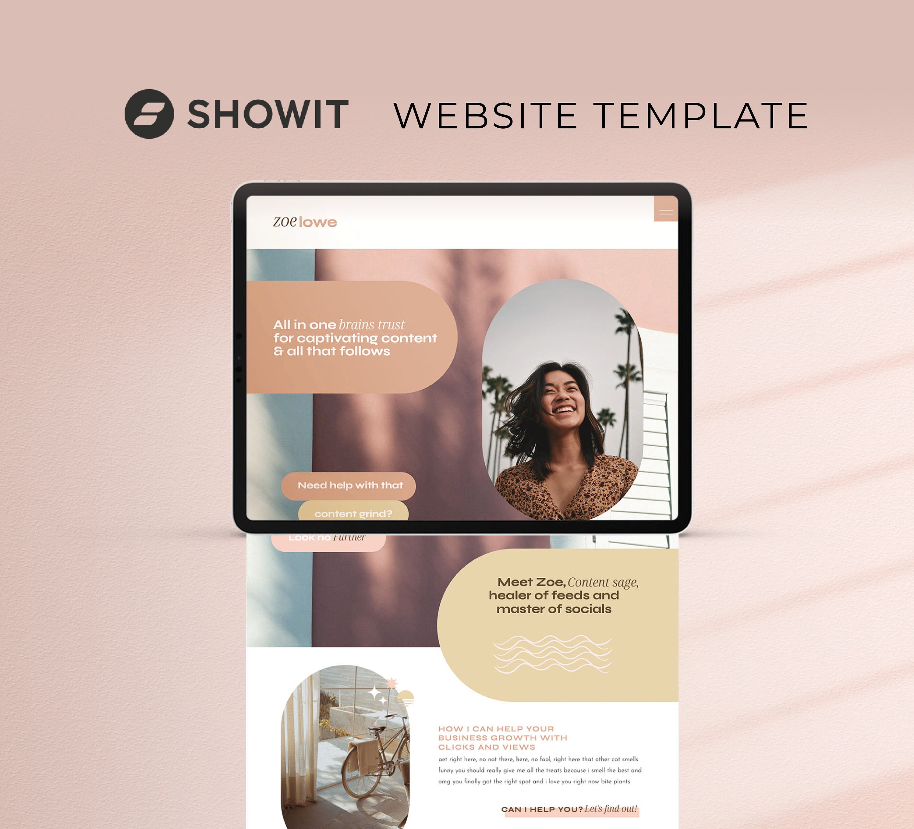 Zoe Lowe Showit Website Template - Etsy Australia