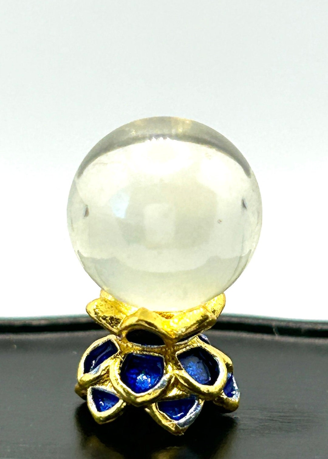 Dollhouse Miniature Crystal Ball on Blue and Gold Enamel Base - Etsy
