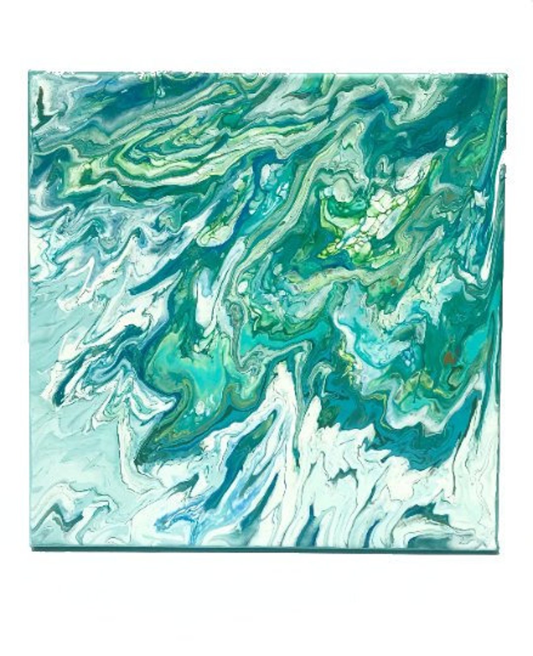 Fluid Art Canvas - Where Water Meets the Earth - Etsy