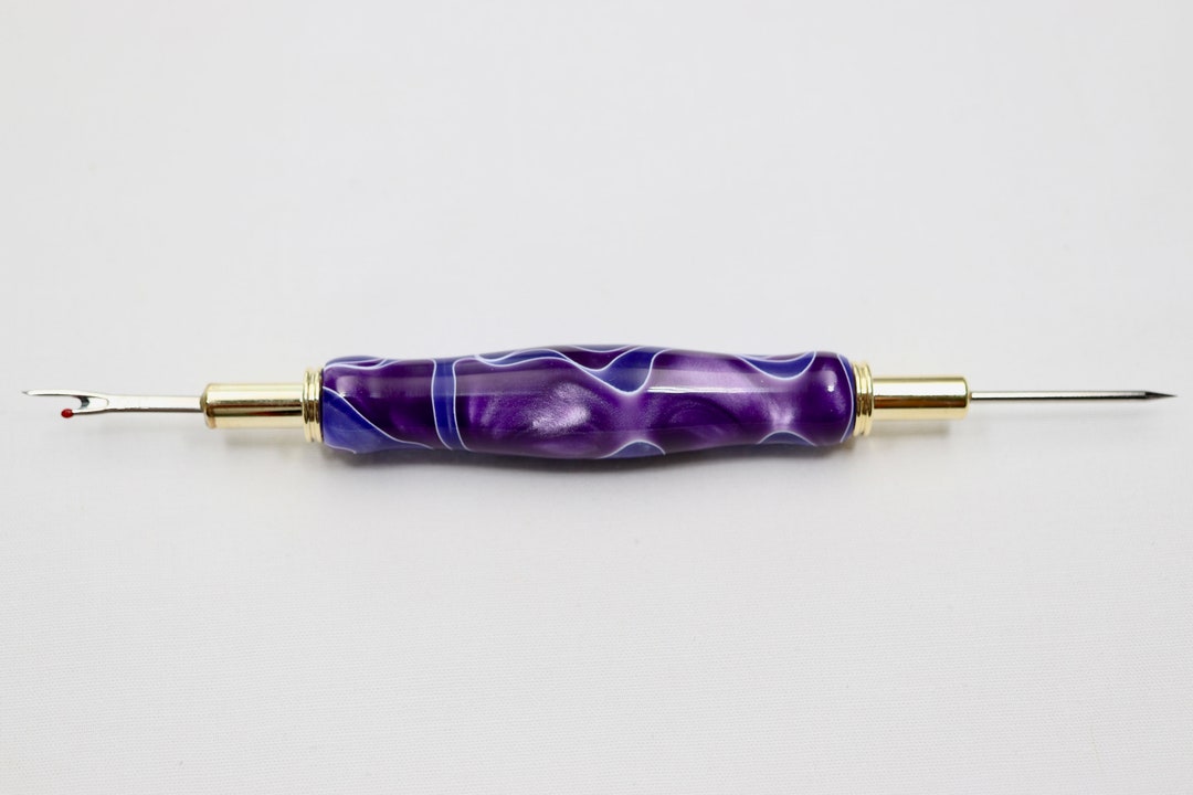 Seam Ripper & Stiletto in Gold (blue and Purple Swirl) - Etsy
