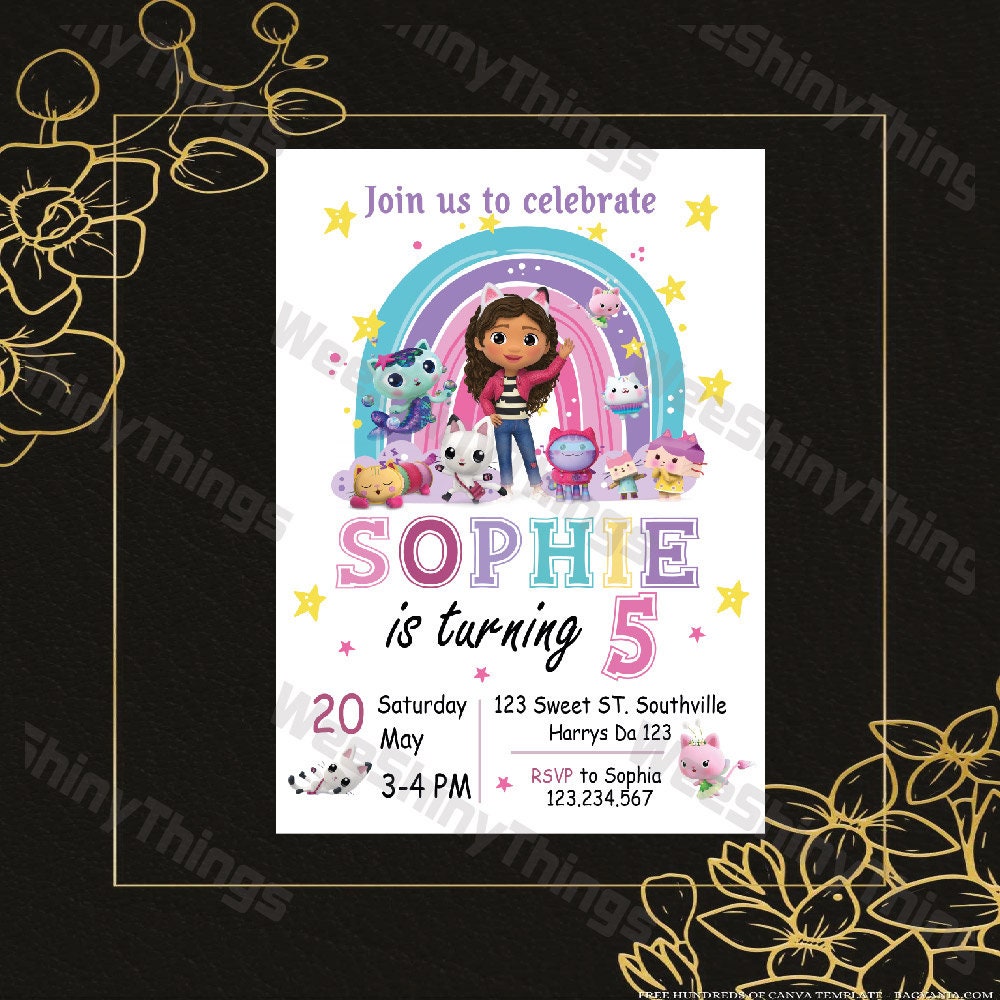 Gabbi Dollhouse Welcome Sign Design, Gabbi Custom Banner, Personalized ...