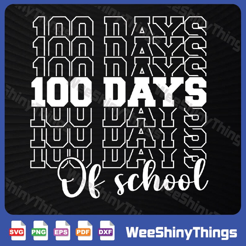 100 Days of School SVG, Black Word Svg, 100th Day Svg, Teacher Svg ...