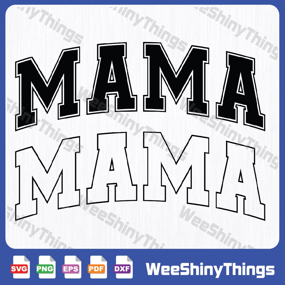 Mama Varsity Svg, Mama Varsity Curved Svg, Mama Varsity Letters Svg ...