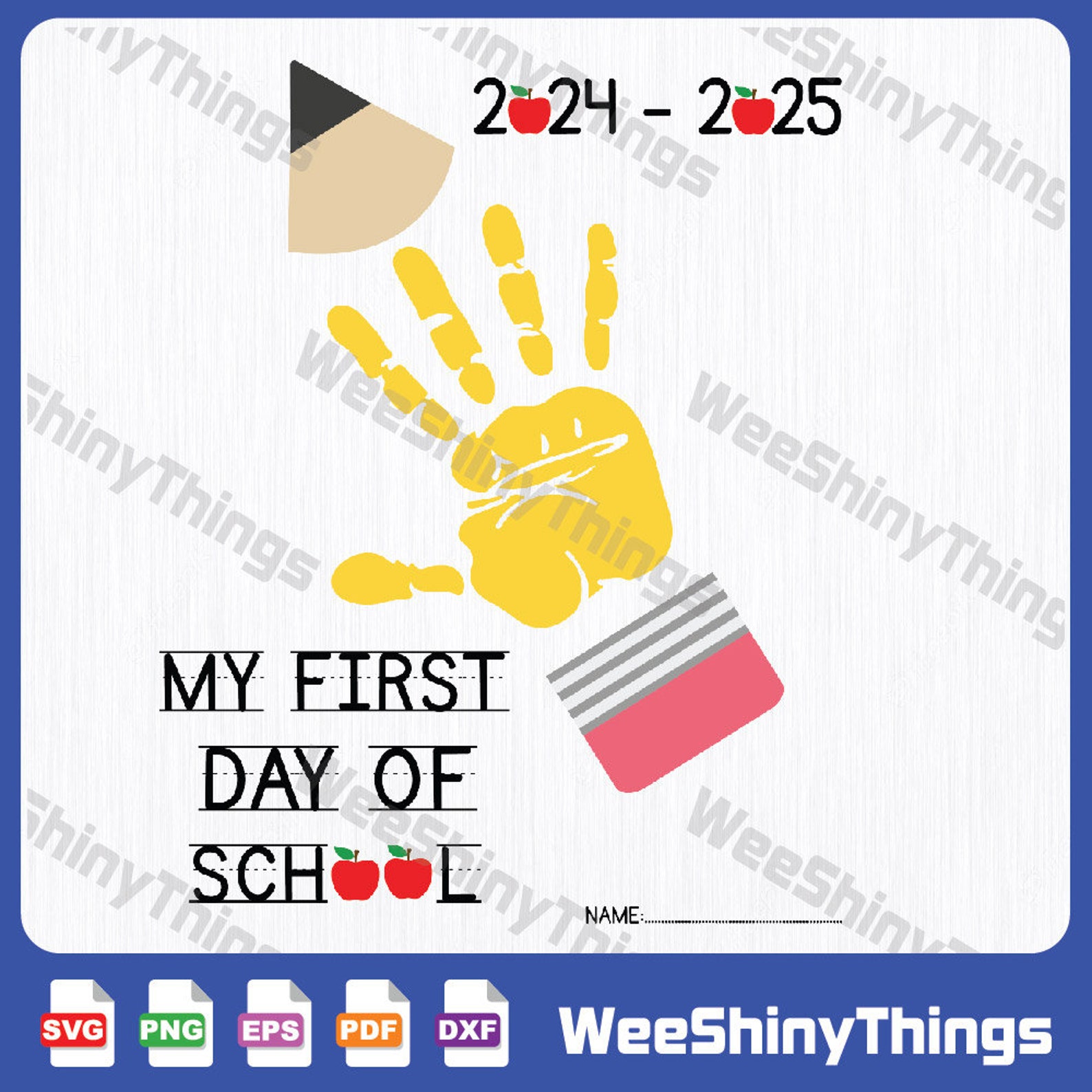 First Day of School Handprint Craft Back to School Printable Memory ...
