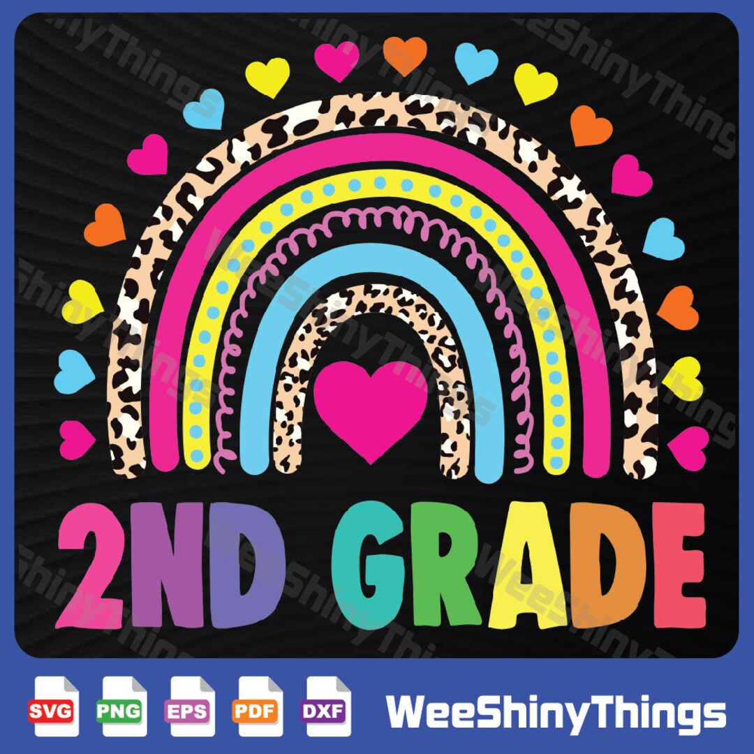 Second Grade Rainbow Girls Boys Teacher Team 2nd Grade Squad Svg ...