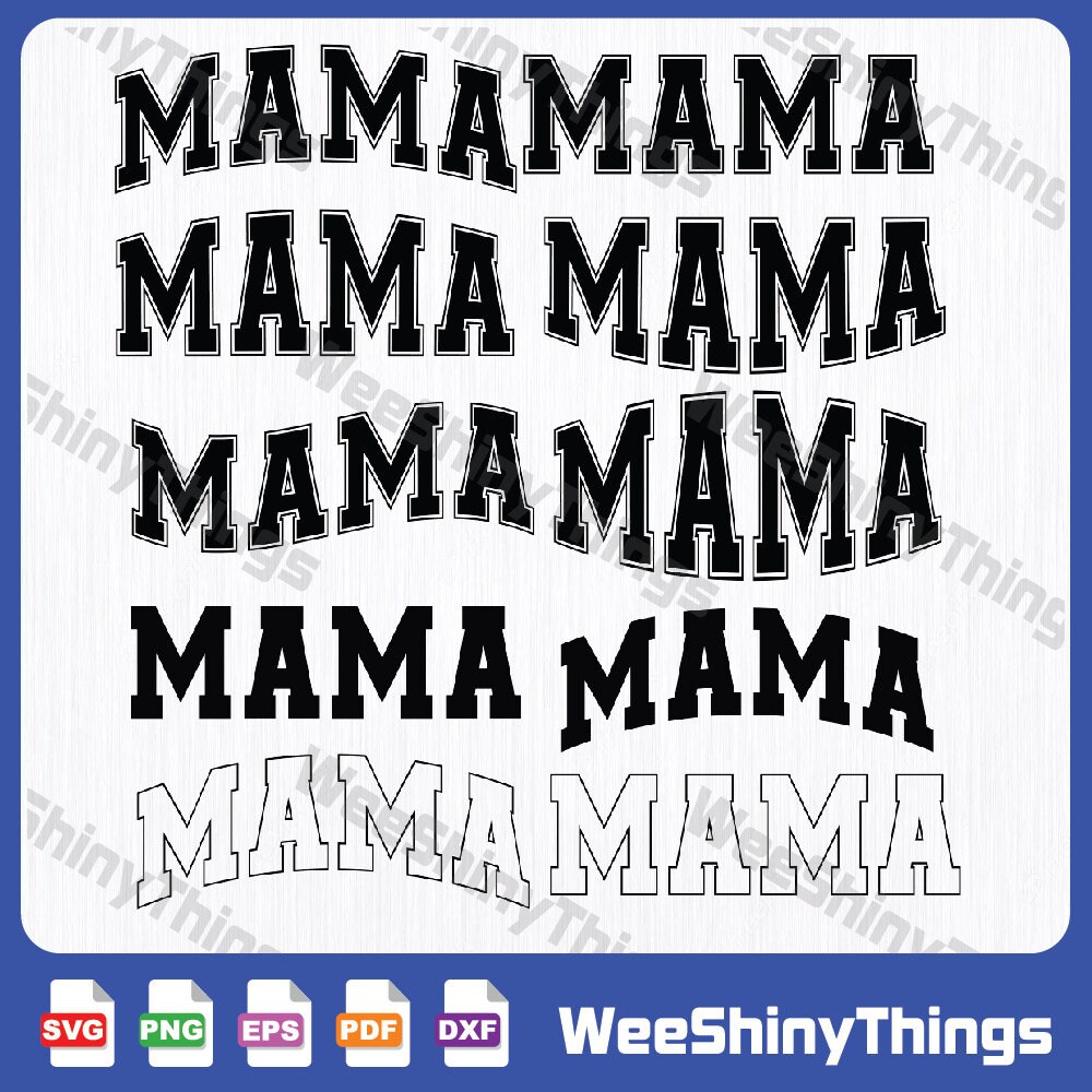 Mama Varsity Svg, Mama Varsity Curved Svg, Mama Varsity Letters Svg ...