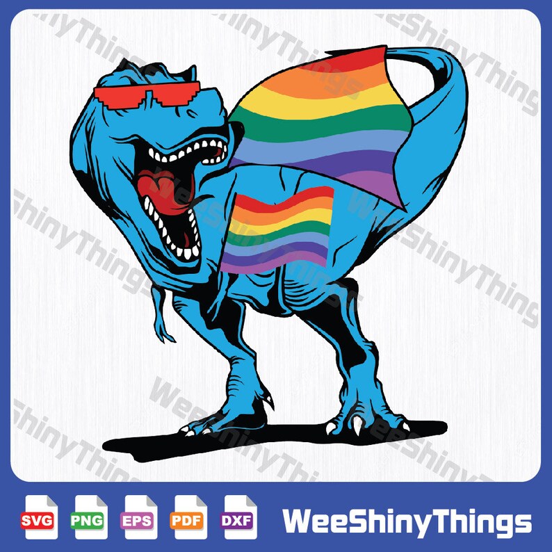 Gay Pride Dino Trex Rainbow Flag Lgbt Ally Boys Svg, LGBT Flag, Gay ...