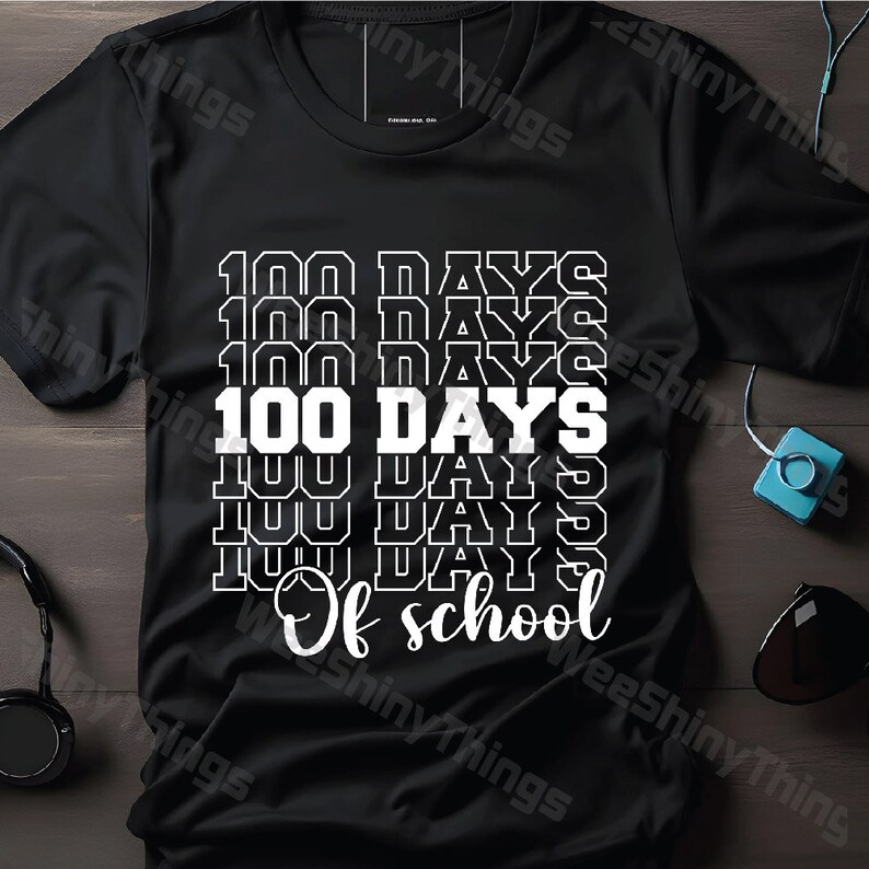 100 Days of School SVG, Black Word Svg, 100th Day Svg, Teacher Svg ...