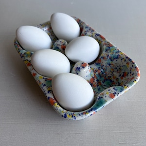 Ceramic Egg Crate, Egg Nest, 6 Egg Tray - Etsy