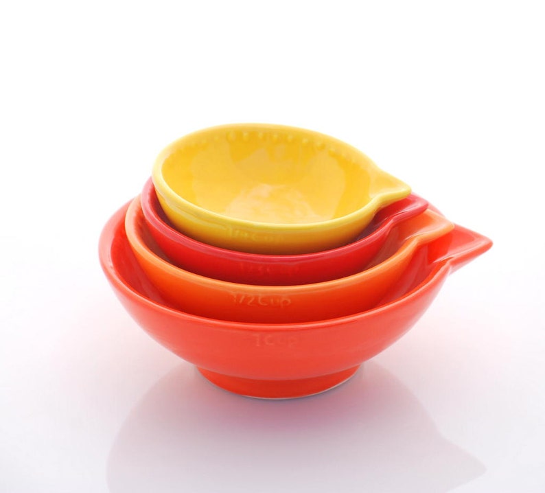 Ceramic Measuring Cup Nesting Prep Bowls Kitchen Hostess Gifts | Etsy