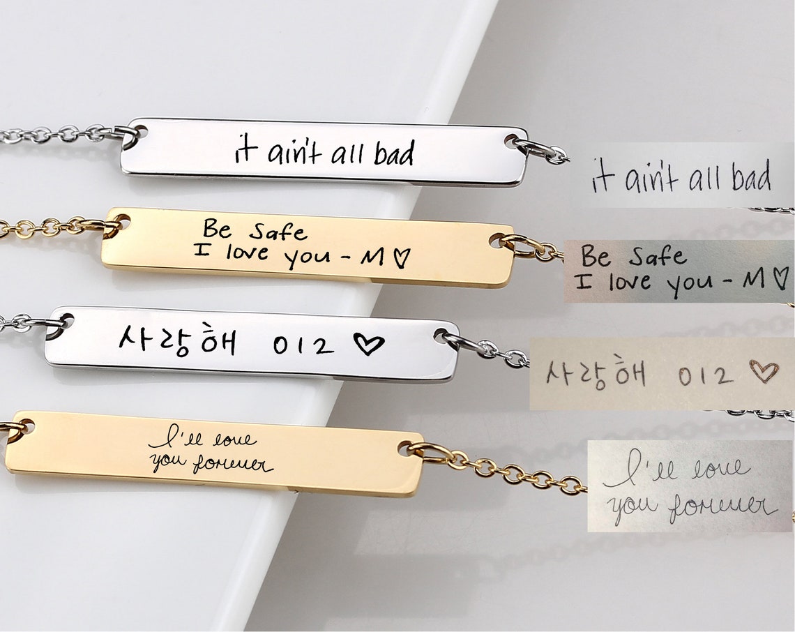 Actual Handwriting Jewelrysignature Necklace Custom | Etsy