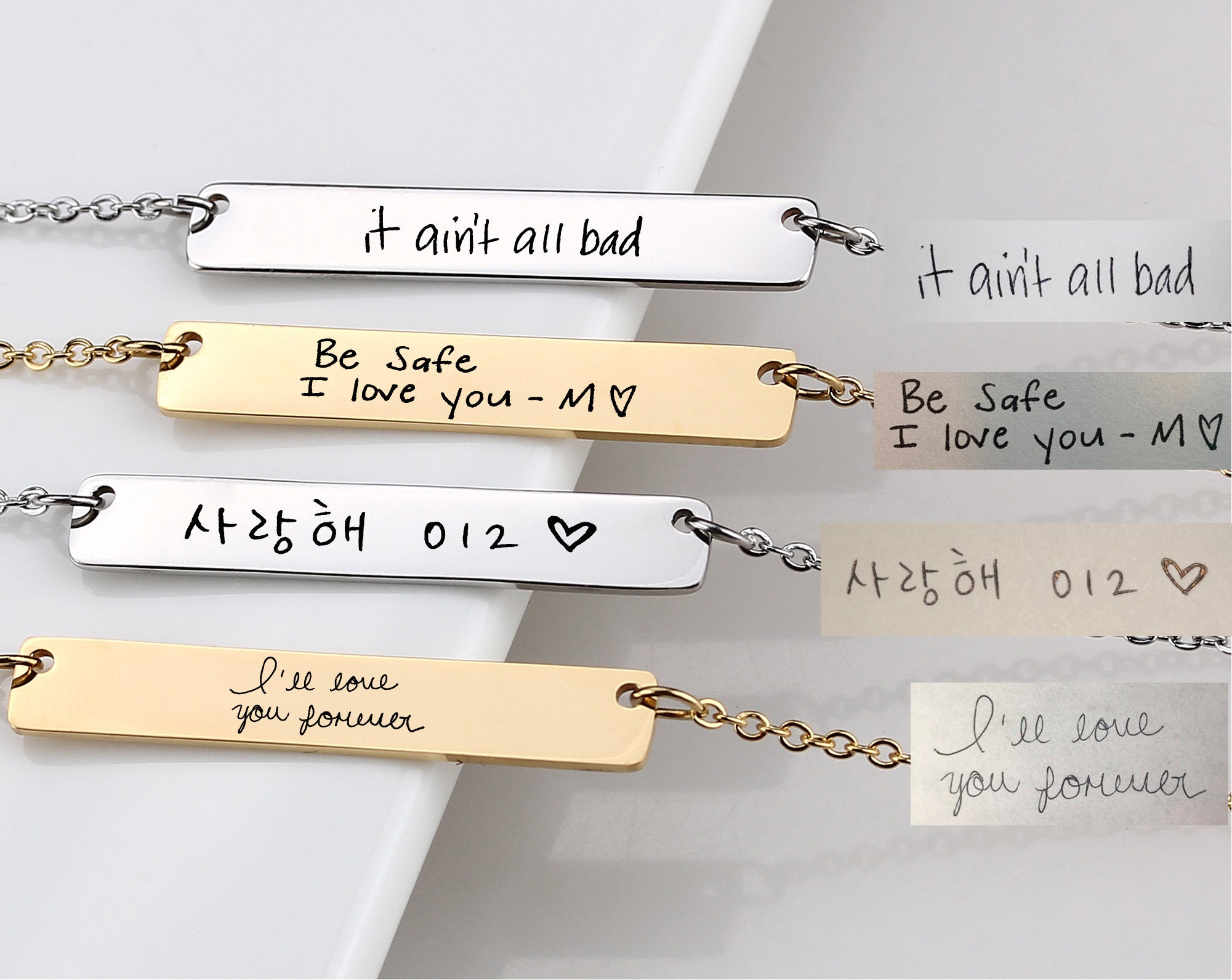 Actual Handwriting JewelrySignature Necklace Custom | Etsy