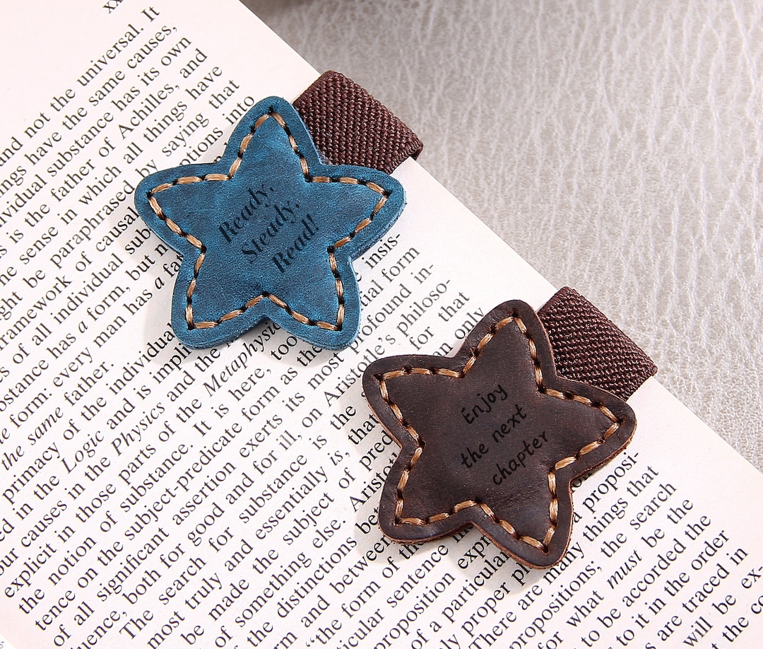 Personalized Leather Magnetic Bookmark, Leather Bookmark, Custom ...