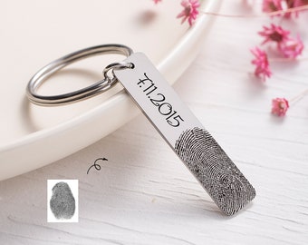 Handwriting Key Chain, Your Actual Fingerprint Handwriting Keychain ...