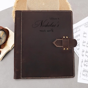 Personalized Leather Music Sheet Binder Folder, Handmade Leather ...