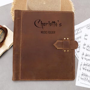 Personalized Leather Music Sheet Binder Folder, Handmade Leather ...