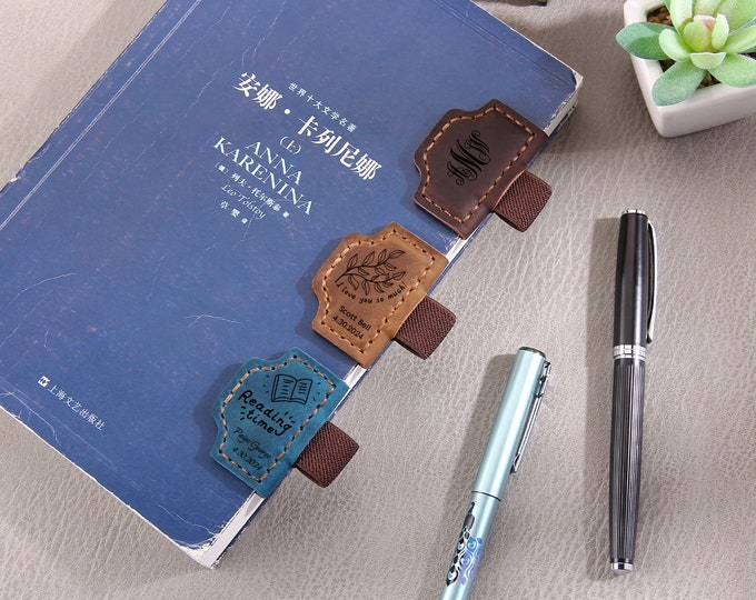 Personalized Pen Holder for Notebook, Leather Single Pen Pouch, Journal ...