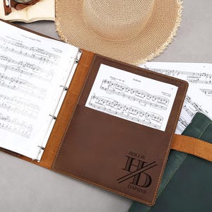 Personalized Leather Music Sheet Binder Folder, Handmade Leather ...