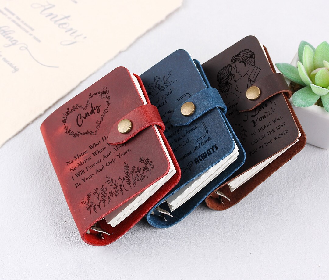 Custom Made Genuine Leather Journal, Personalized Mini A9 Binder Weekly ...