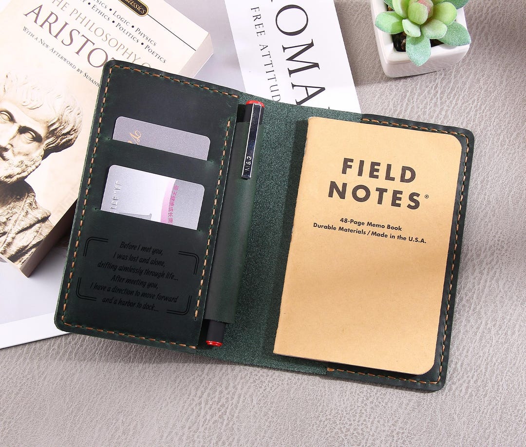 Personalized Leather Journal Cover for Moleskine Cahier Notebook 3.5" X ...