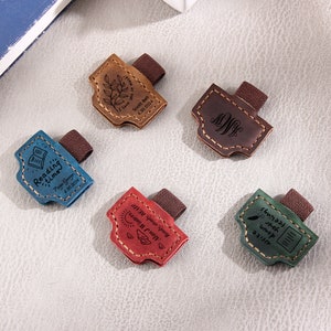 Personalised Leather Magnetic Pen Clip, Genuine Leather Pen Loop With ...