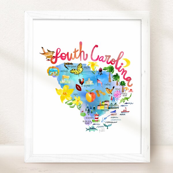 South Carolina Map - Etsy