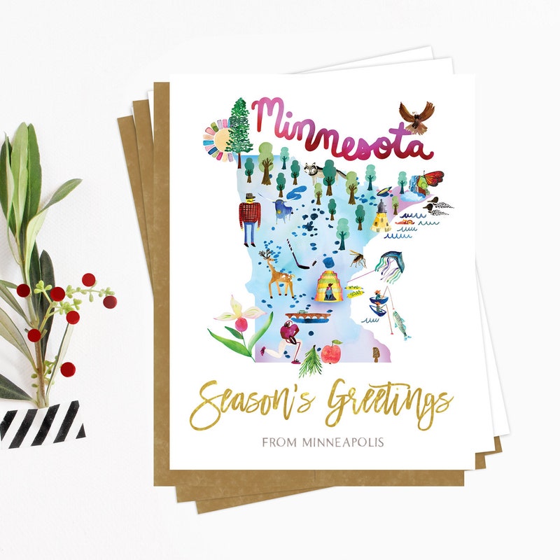 Minnesota Card - Etsy