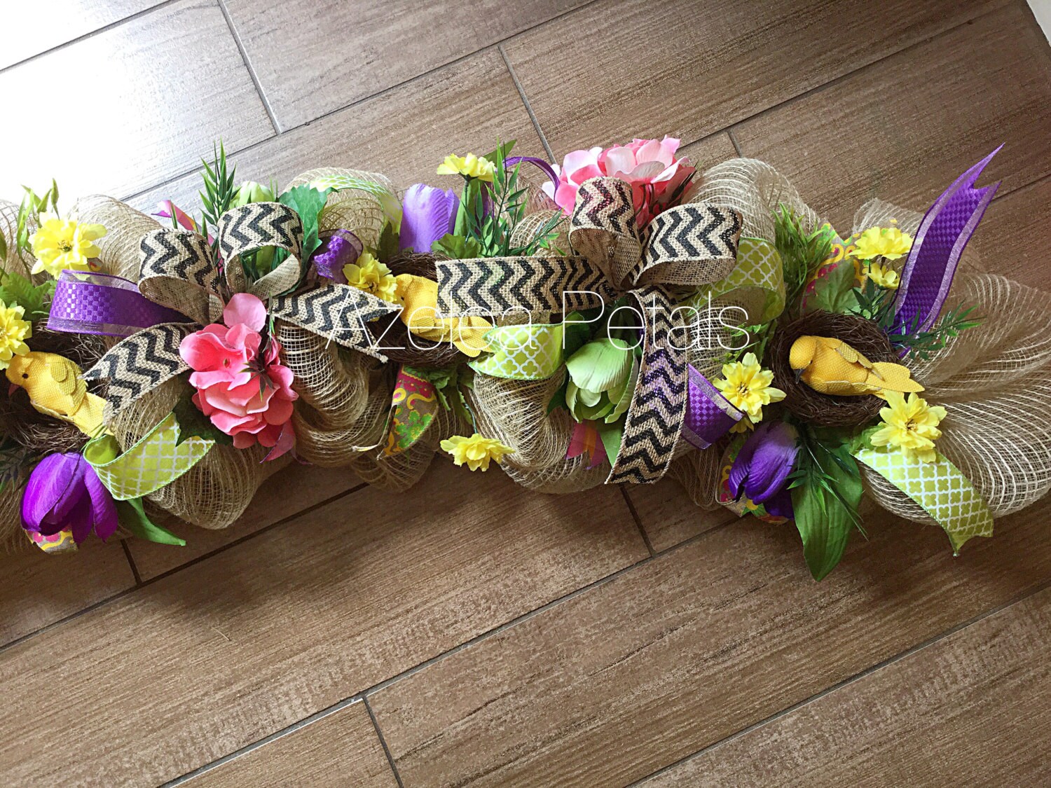 Bright Natural Burlap Spring Garland Birds Nest Summer Bird - Etsy