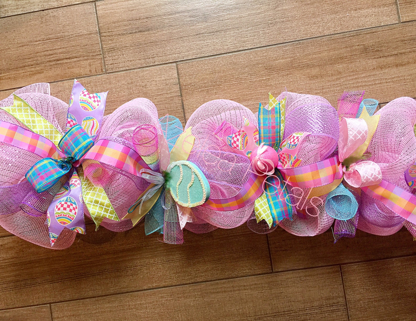 Spring Garland, Easter Garland, Deco Mesh Garland, Spring Fireplace ...