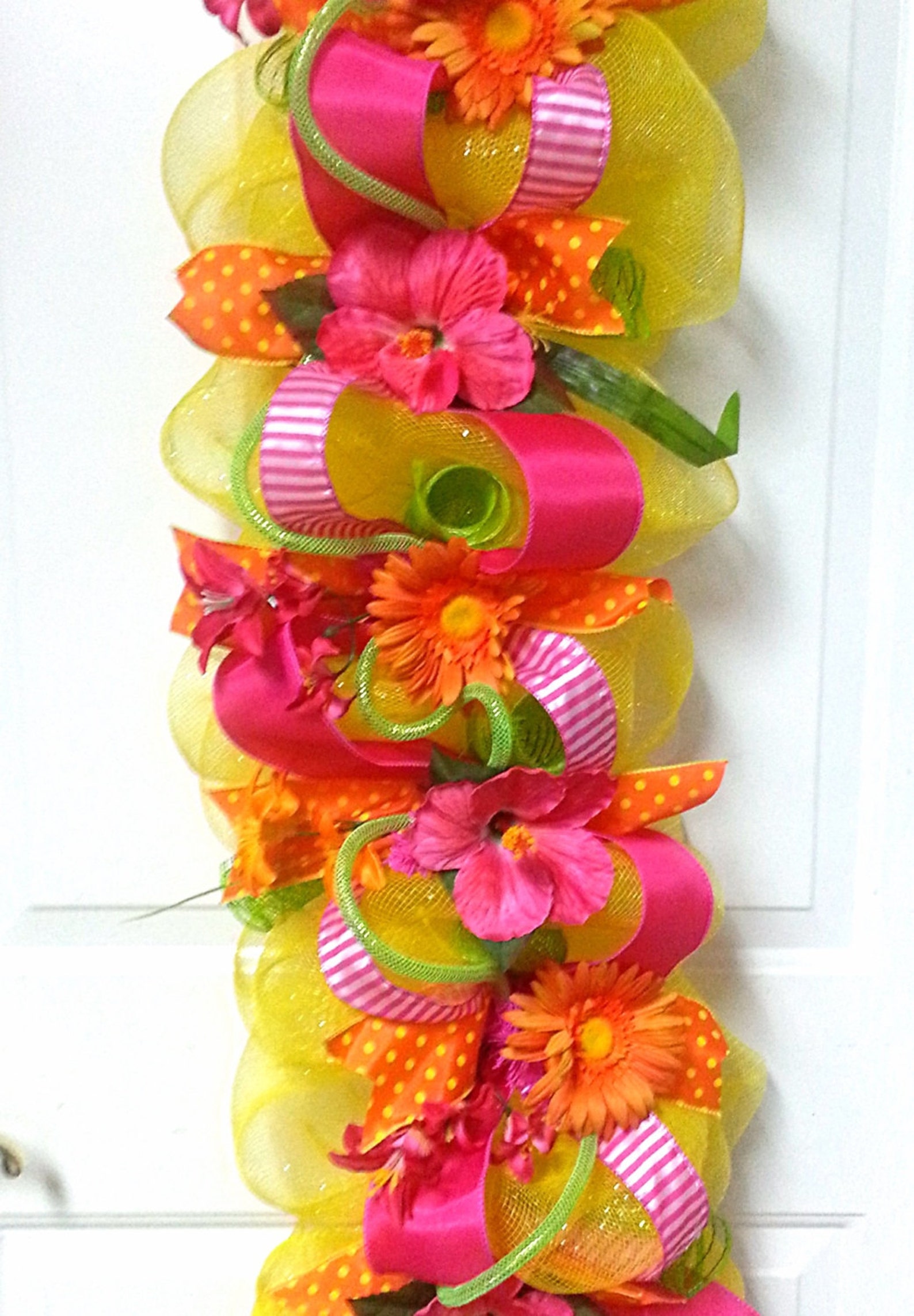 Summer Garland Bright Garland Deco Mesh Garland Spring - Etsy