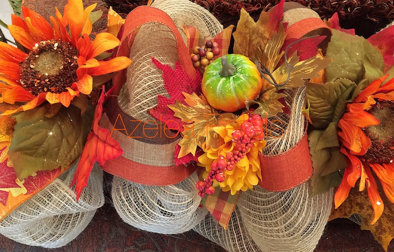 Fall Sunflower Garland Pumpkin Burlap Harvest Mantel | Etsy