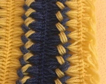 Blue Yellow Afghan - Etsy