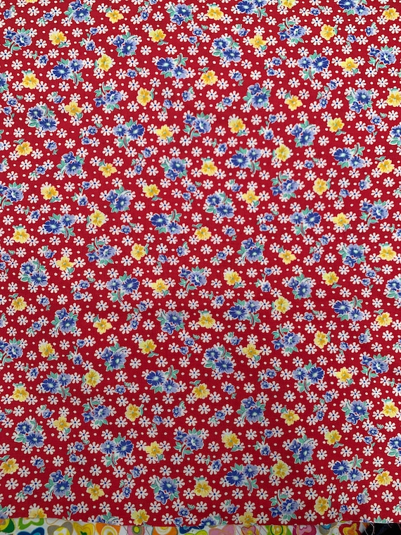 Posies in Red from the Old New Fabric Collection by Lecien | Etsy