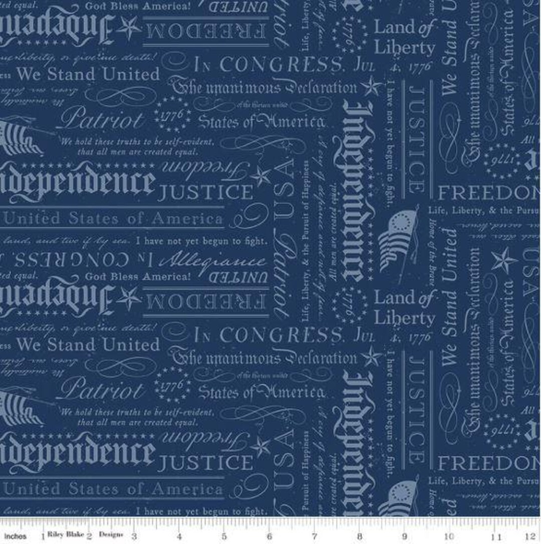 Independence Declaration in Oxford by Riley Blake Designs - 1/2 Yard - Etsy