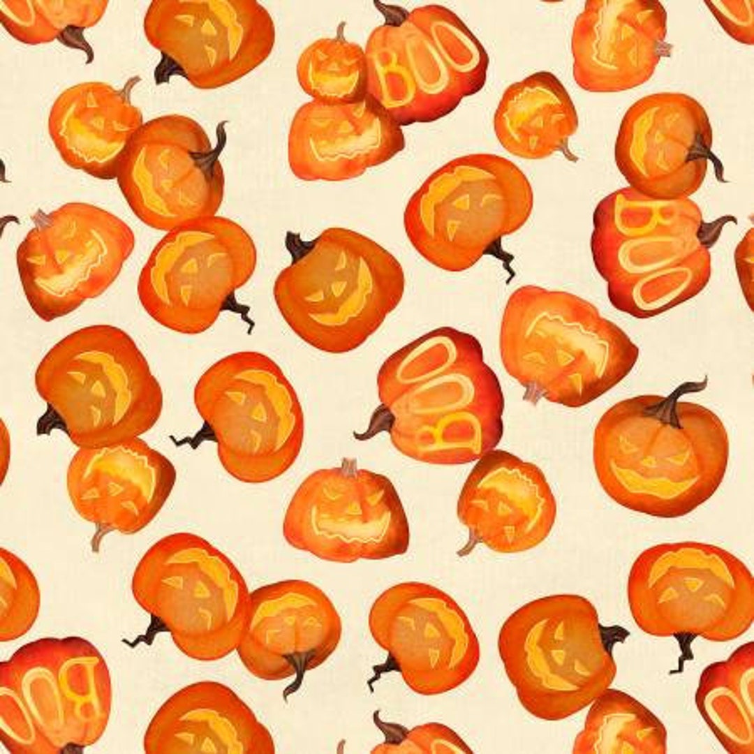 Tan Pumpkins Allover From the Haunted Night Collection by Danielle ...