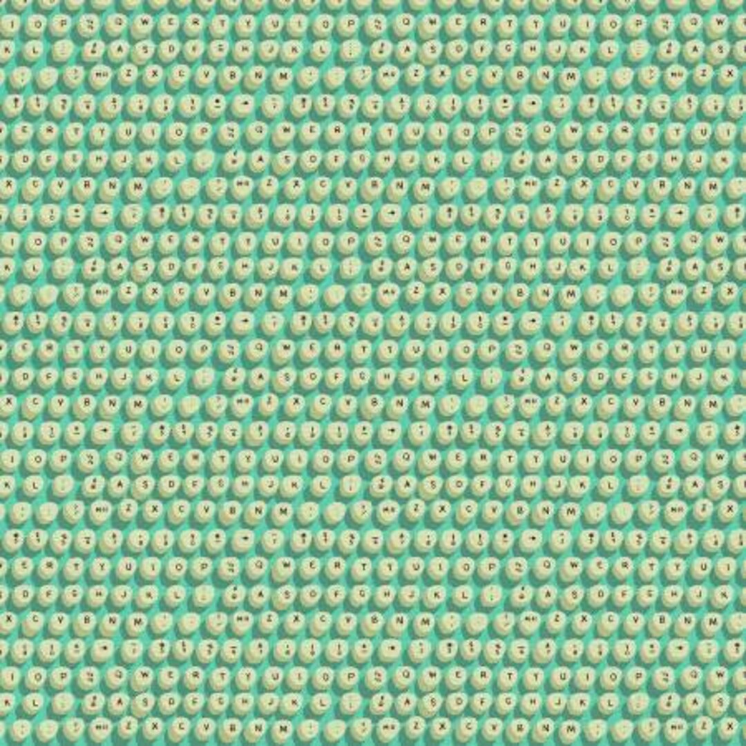 9 to 5 Keys in Teal by Lysa Flower Collection for Paintbrush Studio - 1 ...
