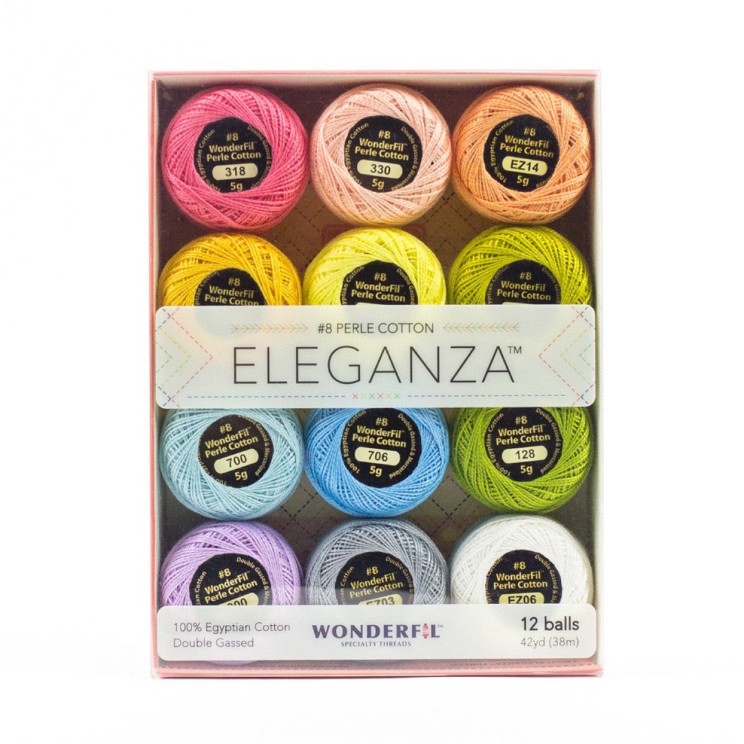 Wonderfil Eleganza Embroidery Thread Collection - Twelve Balls of #8 ...